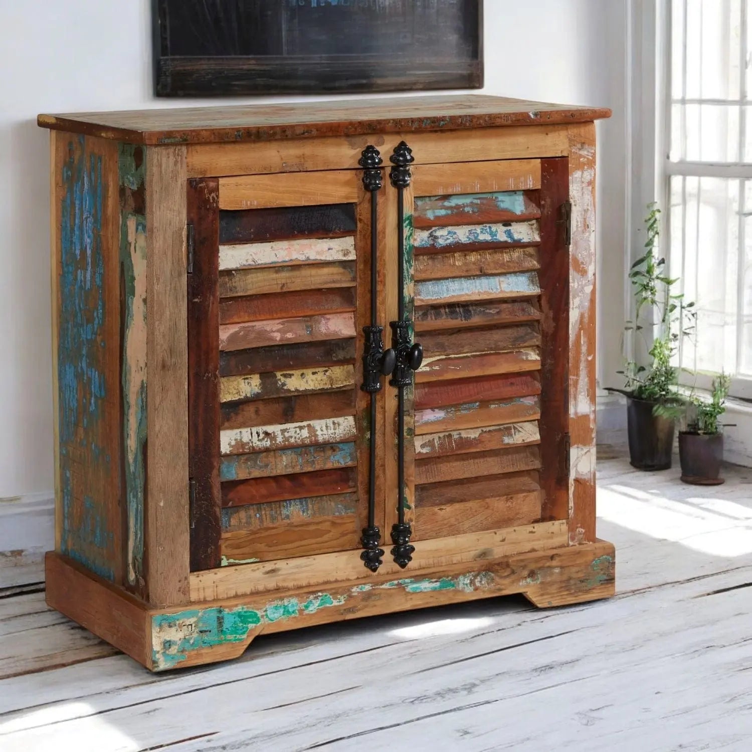 Westport Wooden Rustic 2 Doors 78cm Sideboard - OAT Home