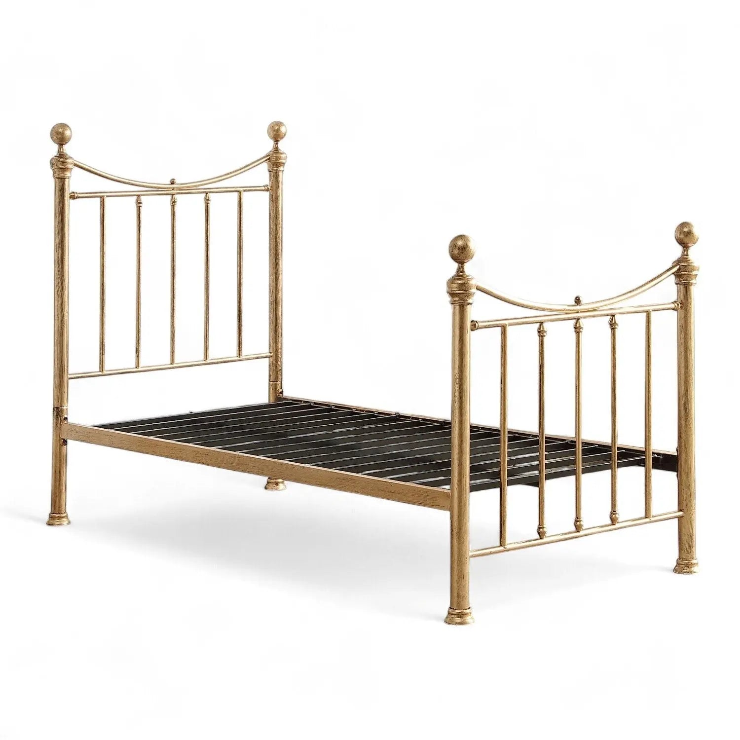 Hampstead Antique Brass Effect Traditional Metal Bed Frame - OAT Home