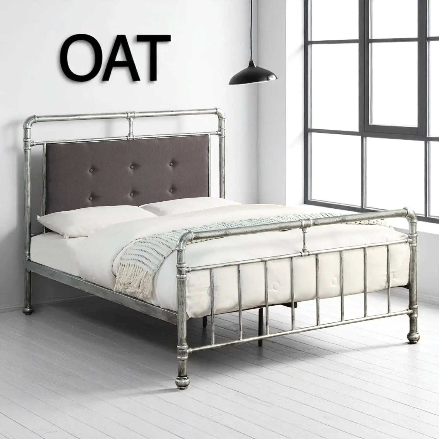 Shoreditch Industrial Scaffold Metal Bed Frame - OAT Home