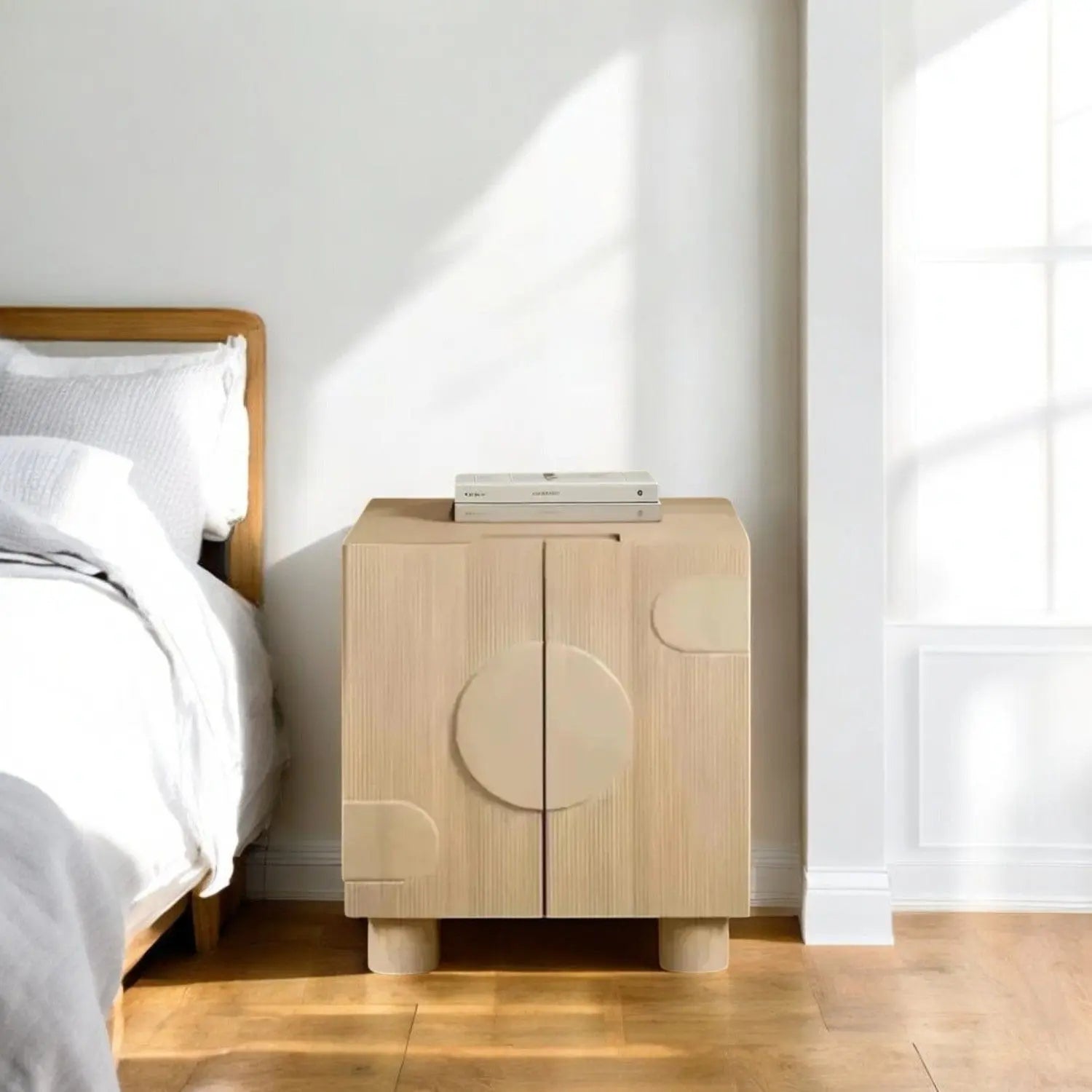 Cashel Wooden Large Bedside Table - OAT Home