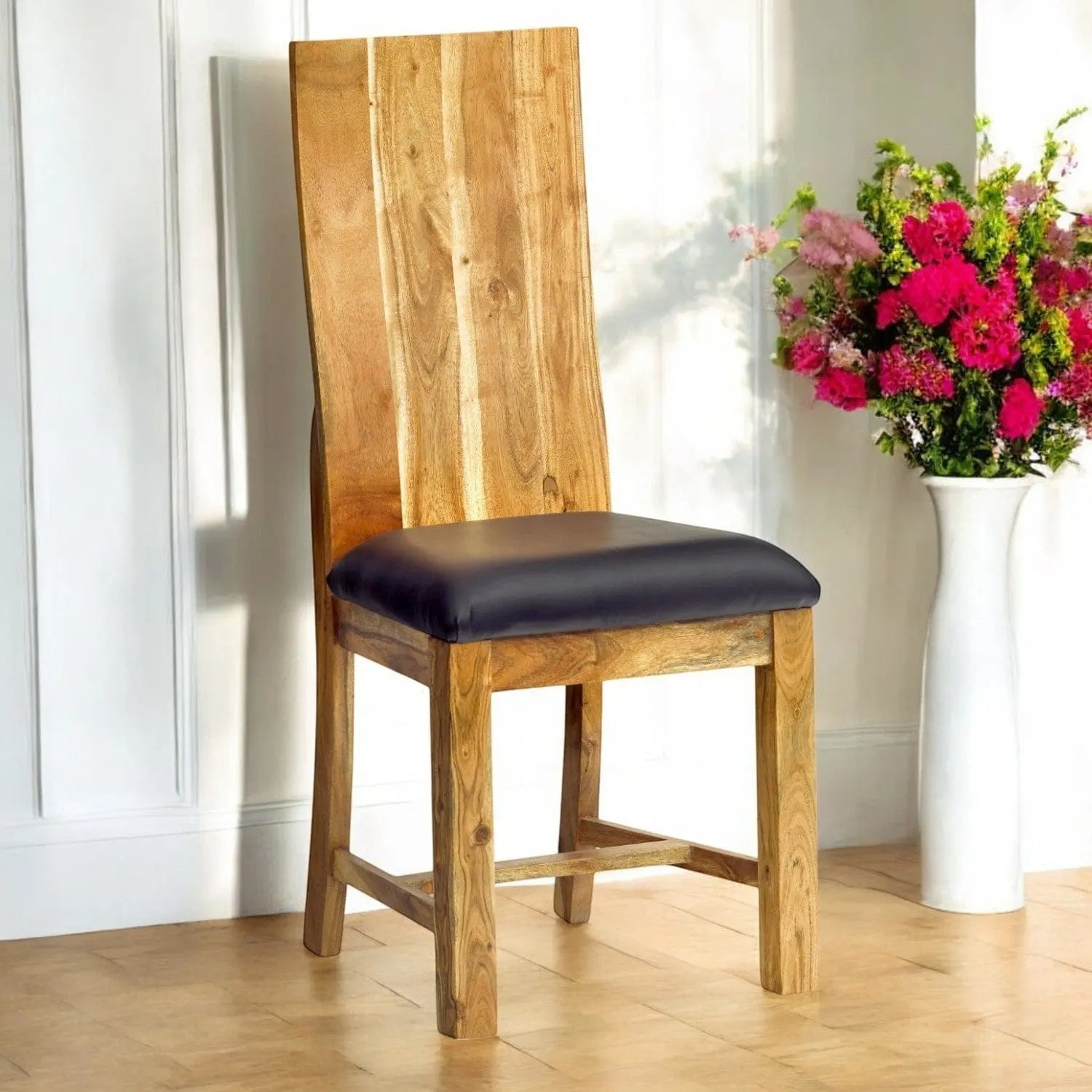 Cork Wooden Dining Chair Set of 2 - OAT Home