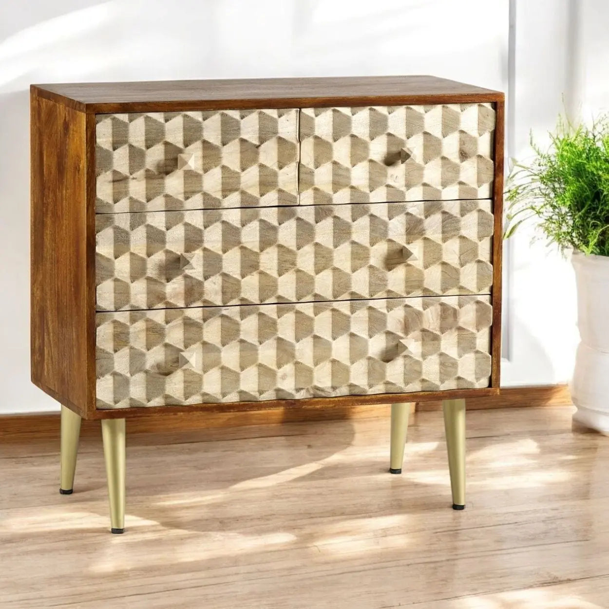 Ennis Wooden Chest of 4 Drawers - OAT Home