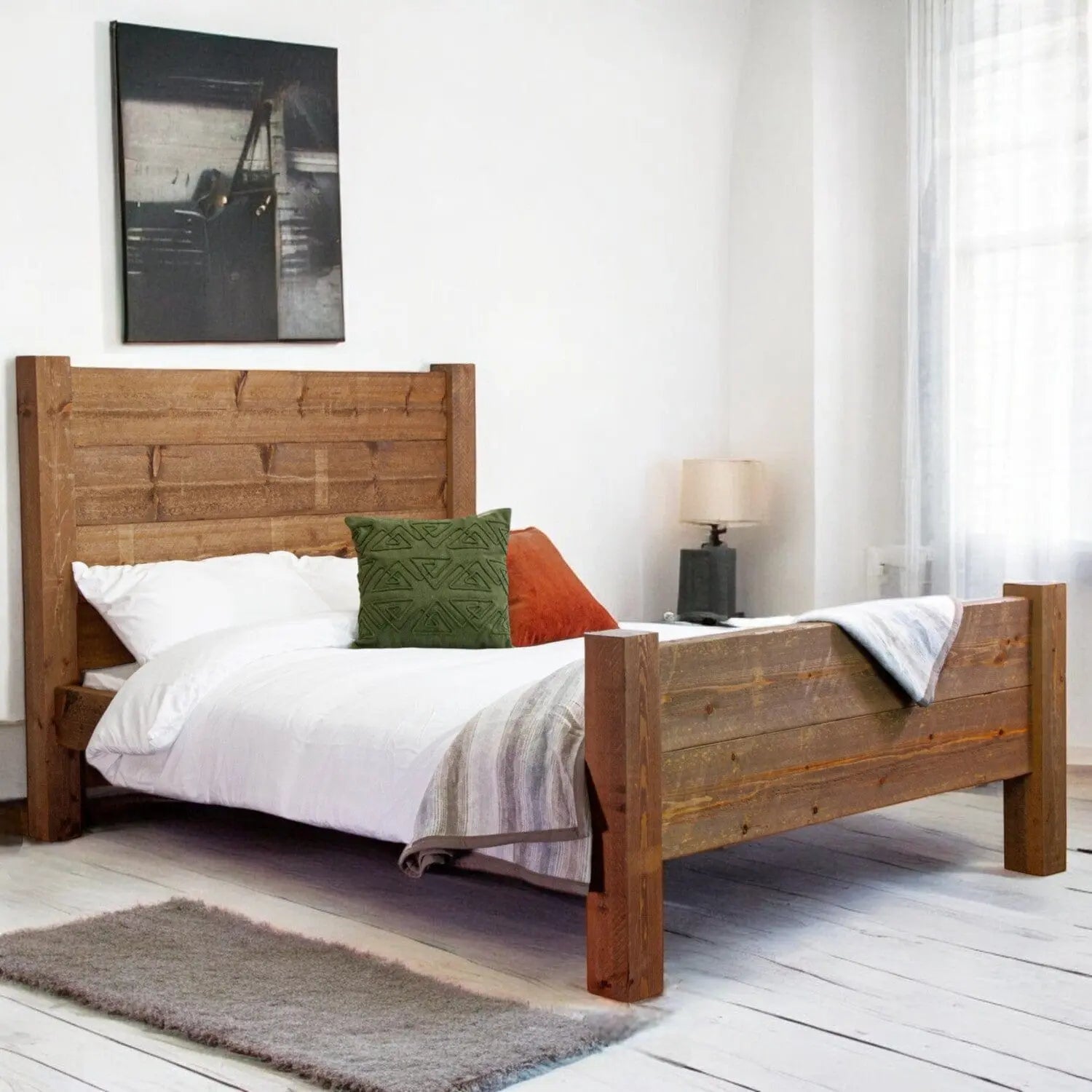 Glencoe Solid Rustic Oak Wooden Bed Frame – OAT Home