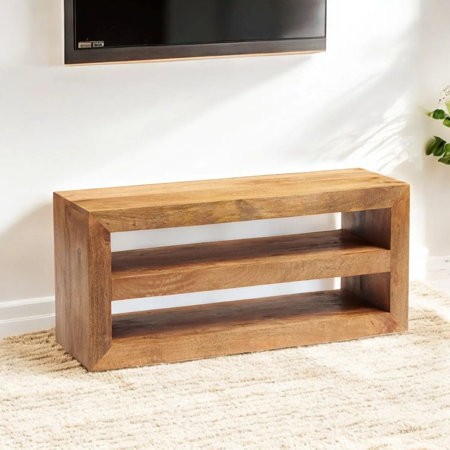 Tibradden 107cm Wooden Open TV Media Unit - OAT Home