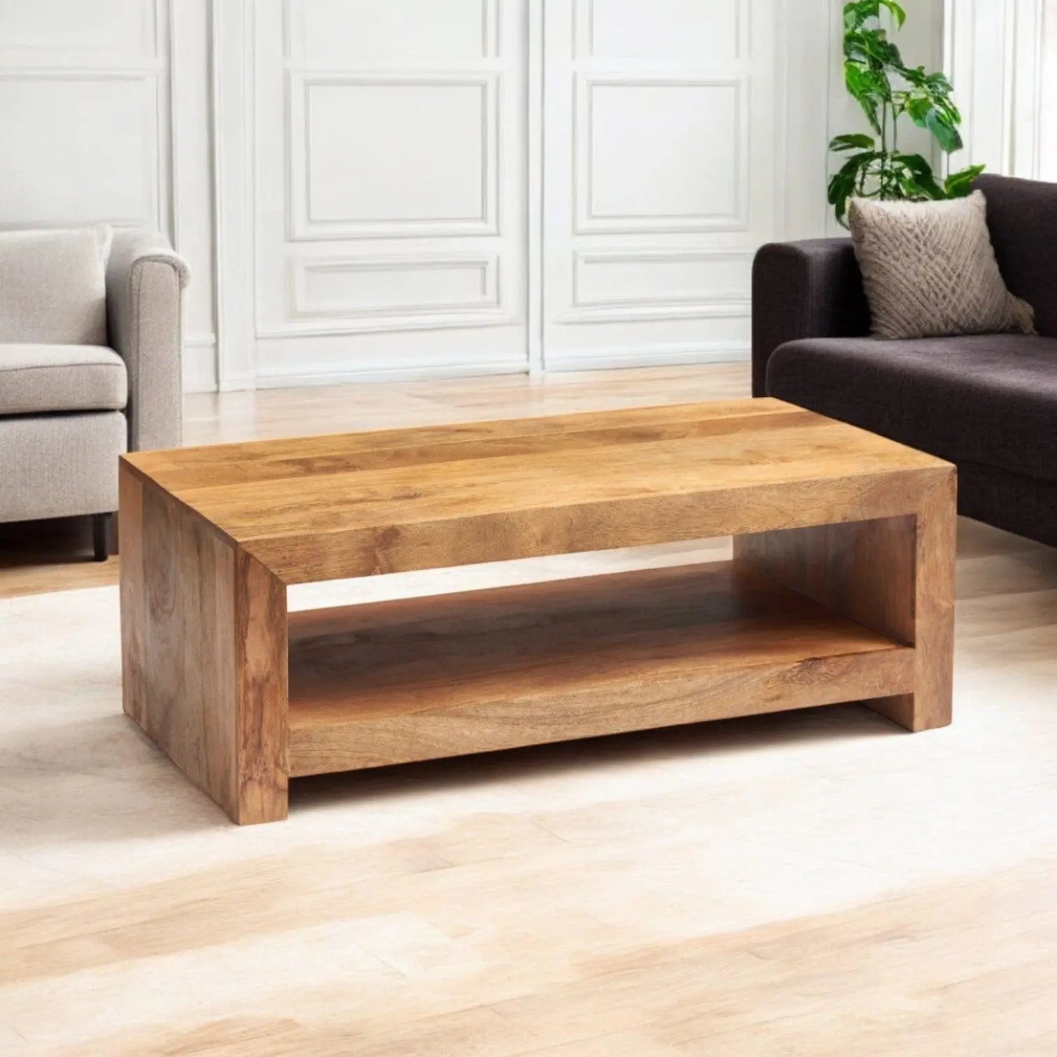 Tibradden Wooden Large Open Coffee Table - OAT Home